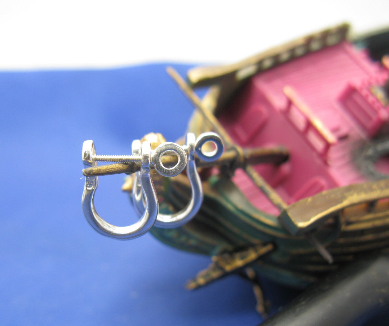 Small Sterling Silver Pirate Shackle Earring Pair Handmade by Crisol ...