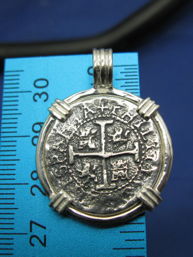 Sterling Silver Replica Pirate Doubloon Atocha Shipwreck Coin Pendant ...