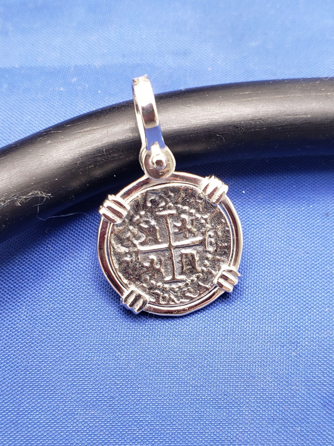 Sterling Silver Small Atocha Shipwreck Coin Replica in Custom Bezel ...
