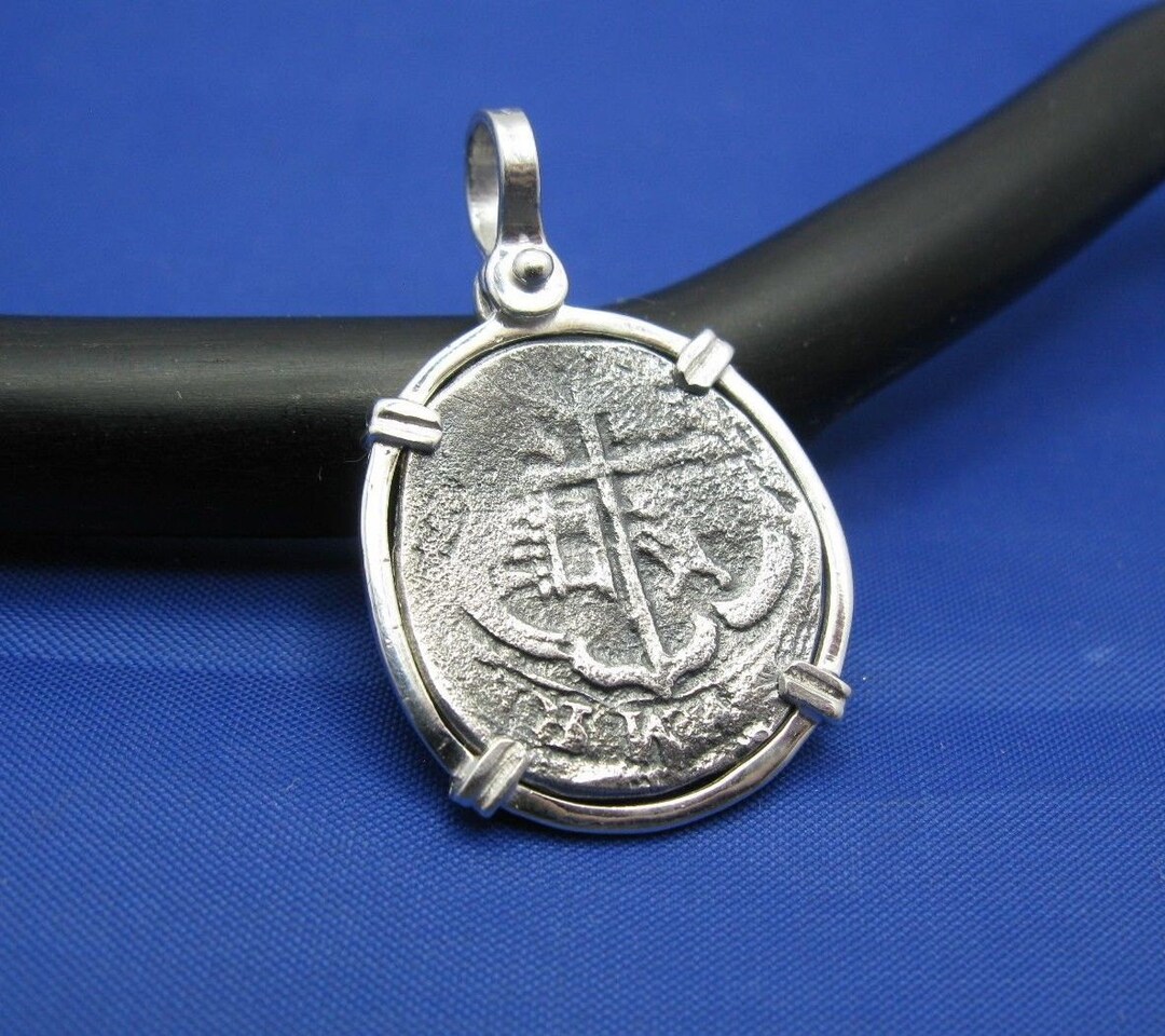 Sterling Silver Shipwreck Replica Coin With Unique Anchor Shaped ...