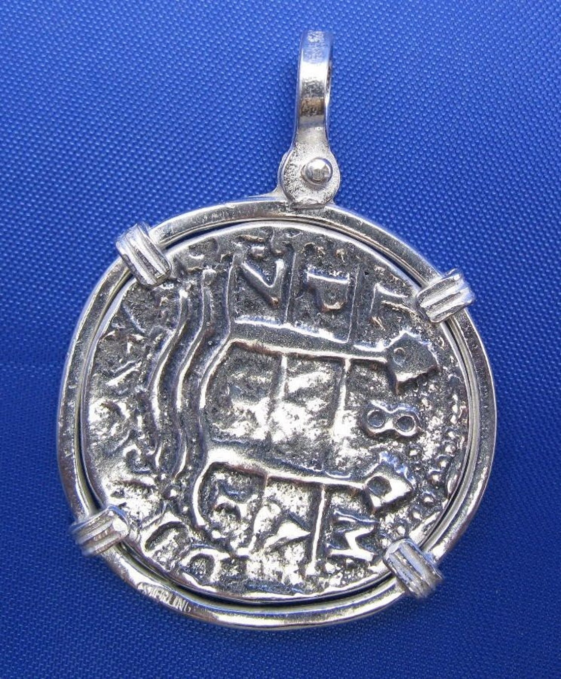 Sterling Silver Medium Sized Caribbean Pirate Coin Pendant - Etsy