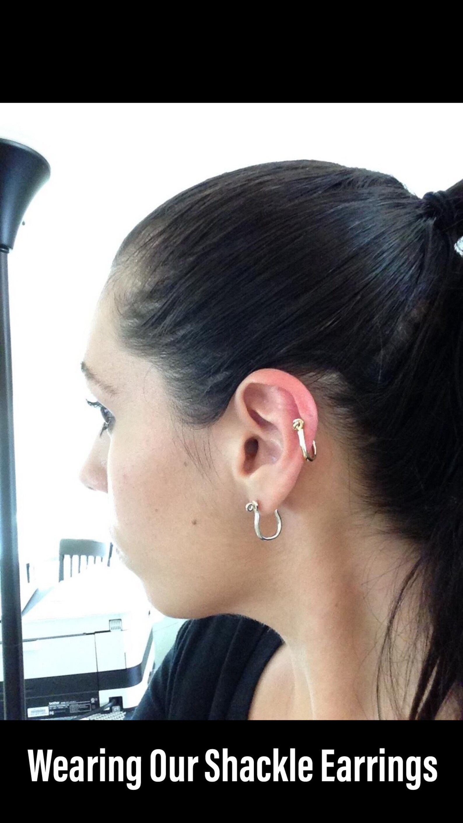 Custom Sterling Silver Pirate Shackle Earring Pair Handmade by Crisol ...