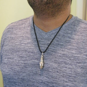 Sterling Silver .925 Mechanic's Spark Plug Pendant Very Large Statement ...