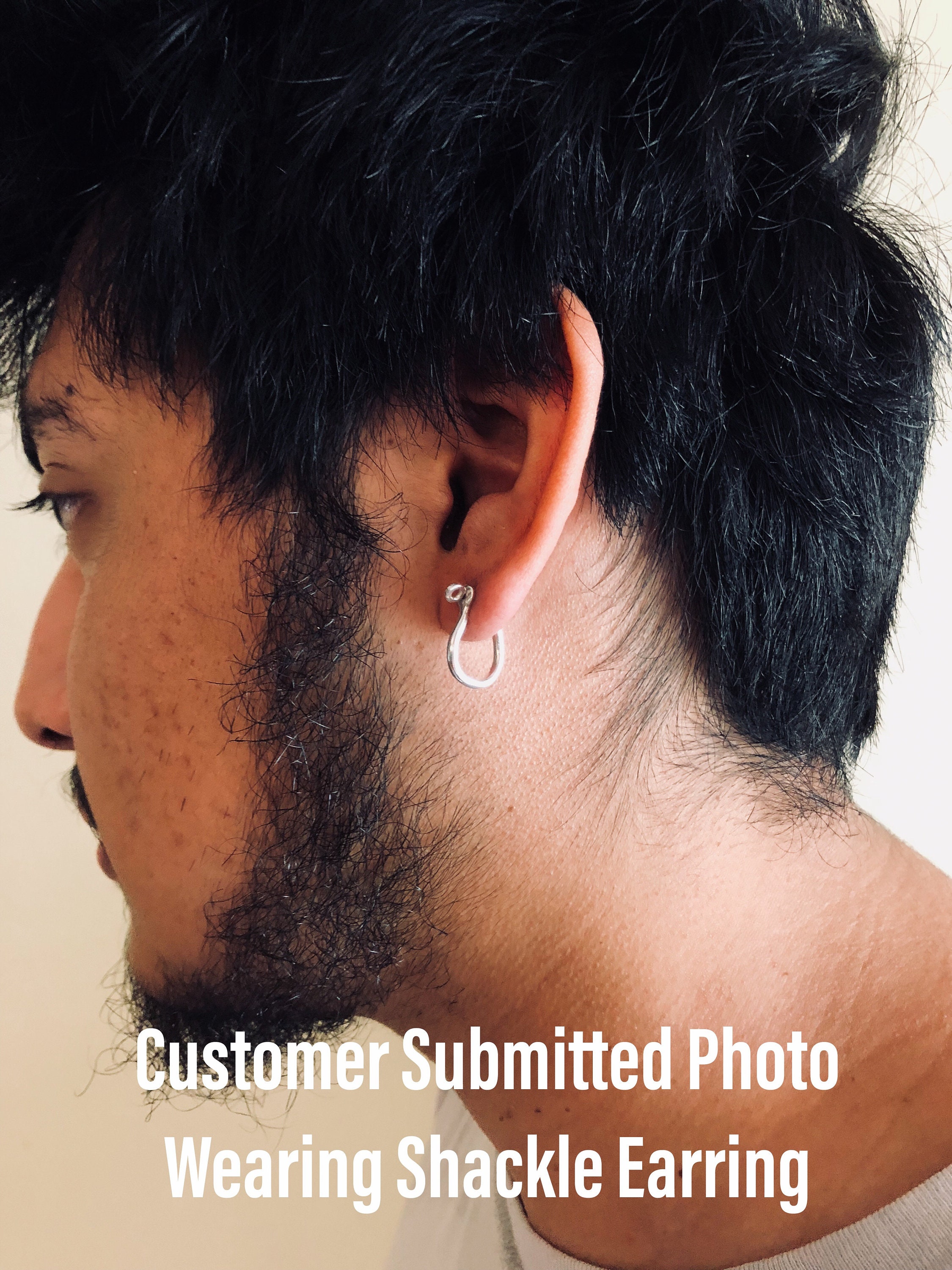 Custom Sterling Silver Pirate Shackle Earring Pair Handmade by Crisol ...