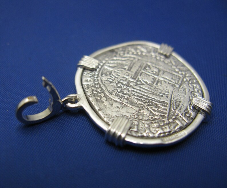Sterling Silver Shipwreck Coin Pendant: Pirate Replica Necklace ...