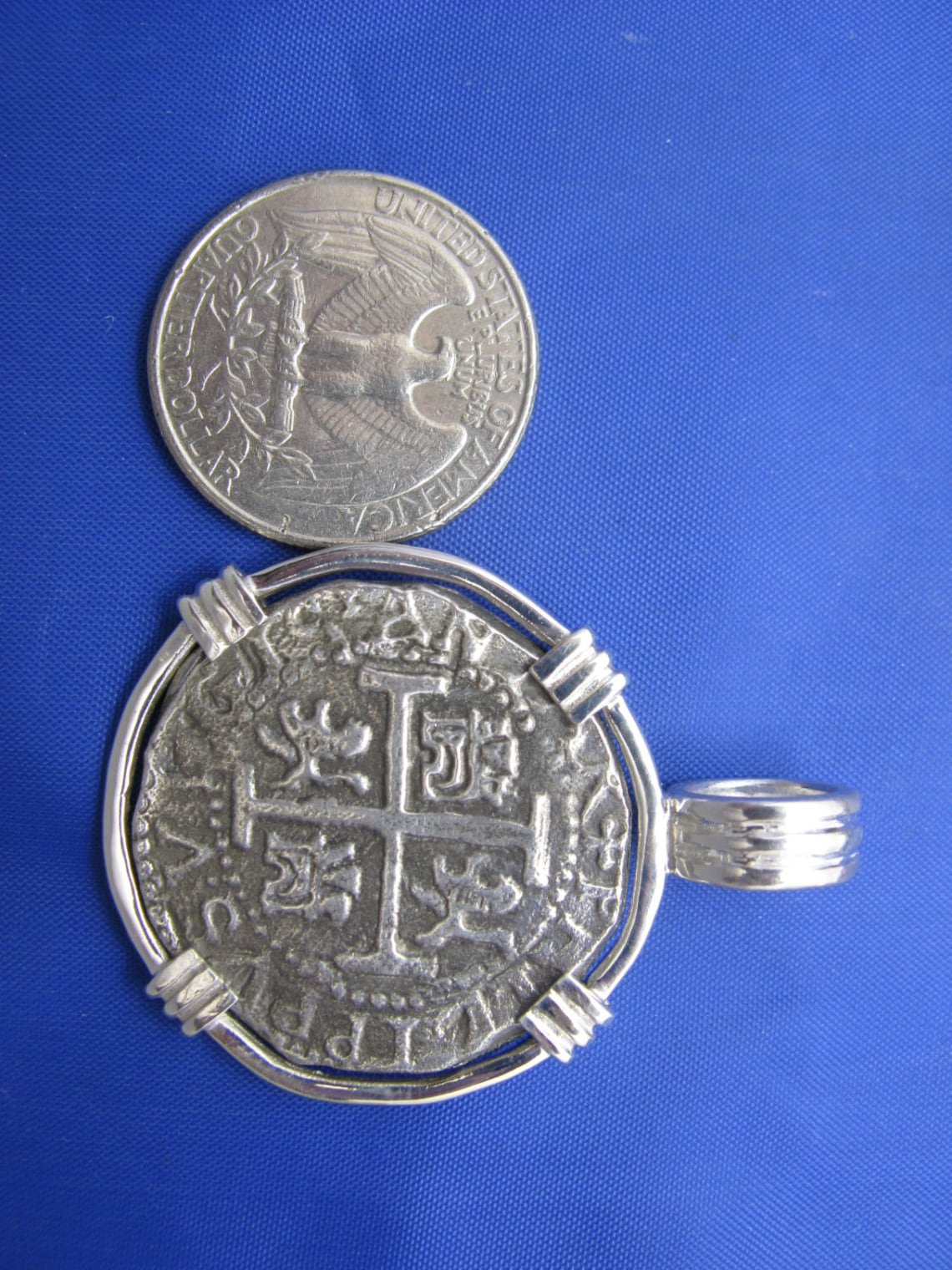 Large Sterling Silver Replica Pirate Coin Piece of Eight - Etsy