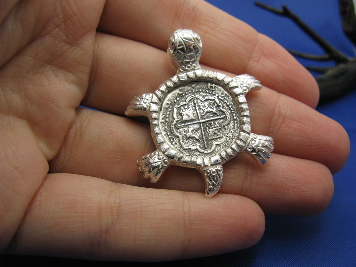 Sterling Silver Original Sea Turtle Pendant With Reproduction | Etsy