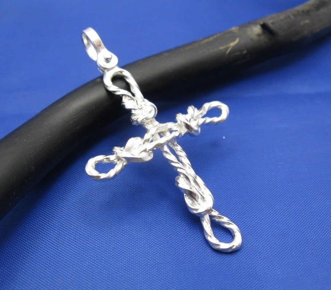 Sterling Silver Sailor's Knot Cross Pendant: Nautical Religious ...