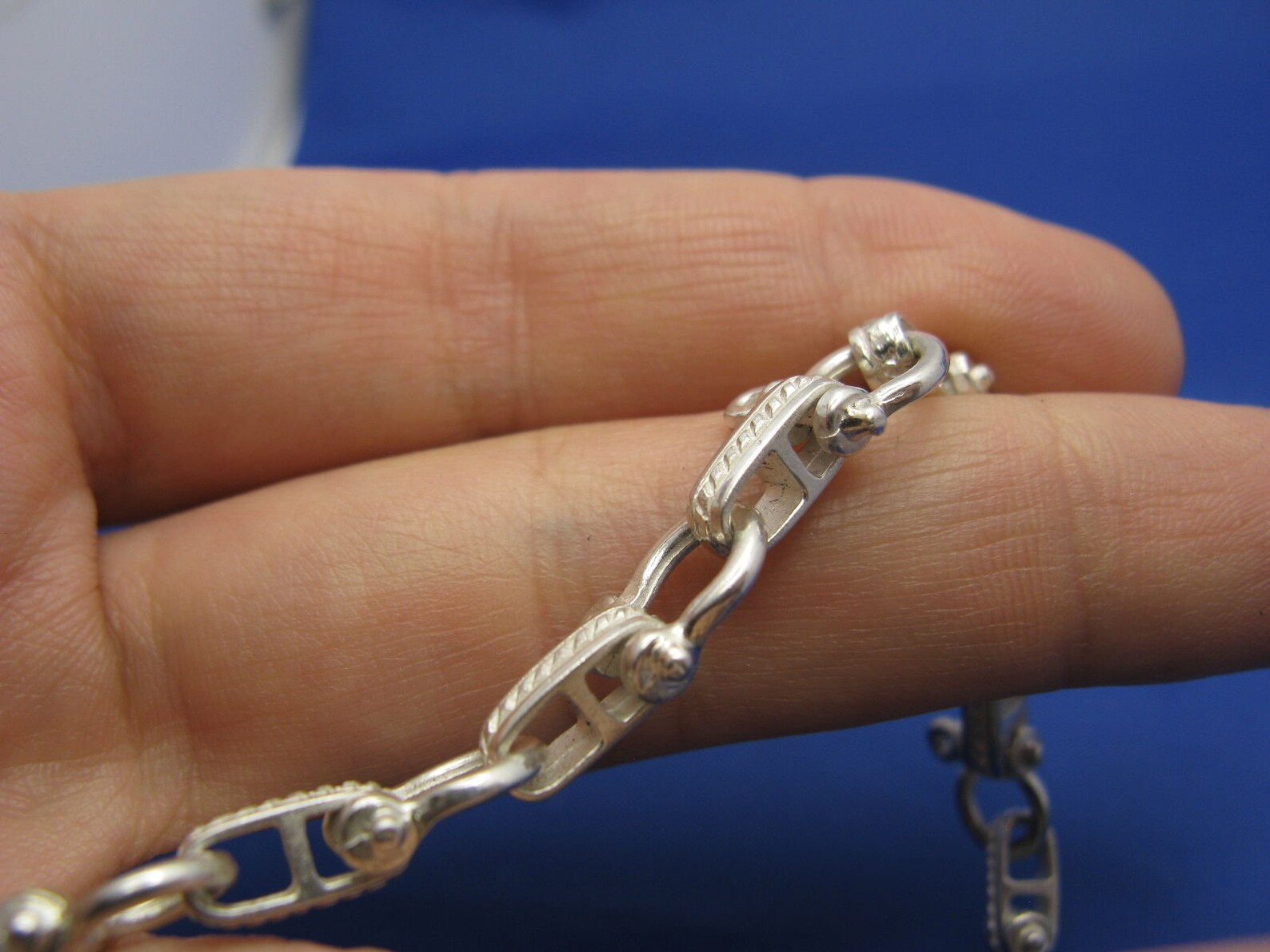 Sterling Silver 8mm Pirate Shackle Anchor Link Chain With - Etsy