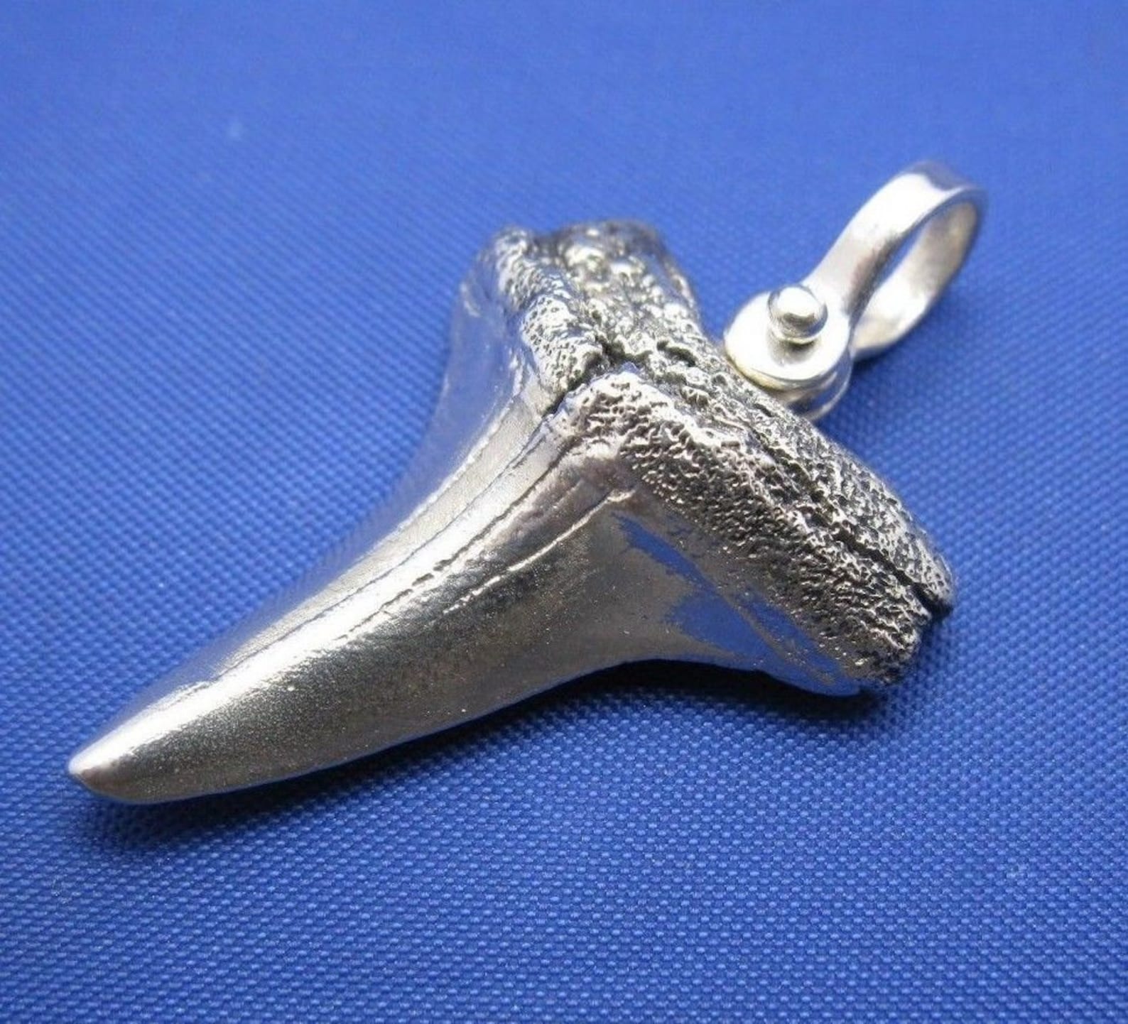 Sterling Silver Shark Tooth Pendant With Nautical Shackle Bail - Etsy