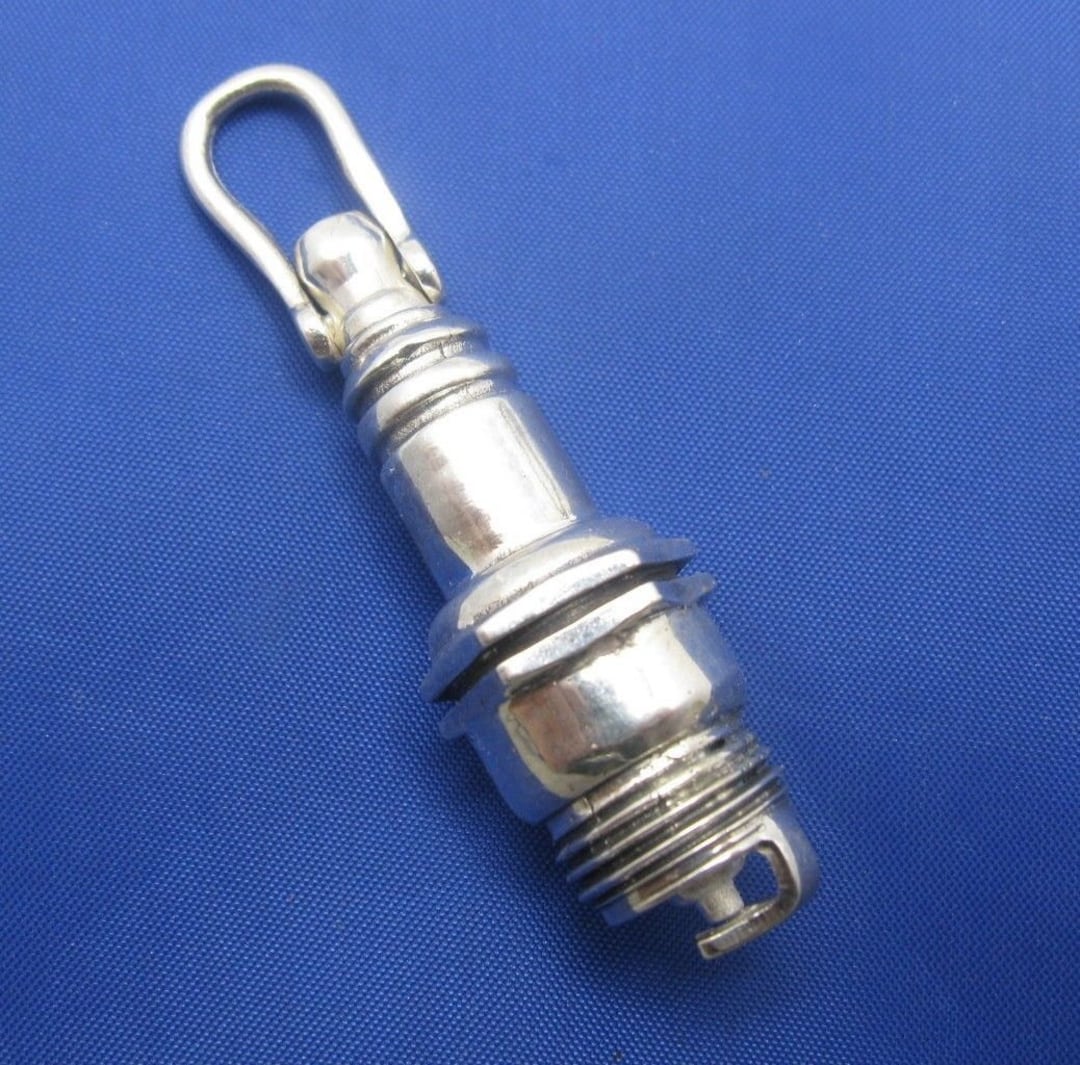 Sterling Silver .925 Mechanic's Spark Plug Pendant Very Large Statement ...