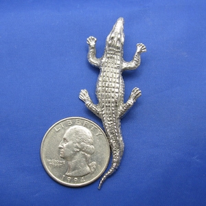 Large Men's Sterling Silver Alligator Pendant With Realistic Detailing ...