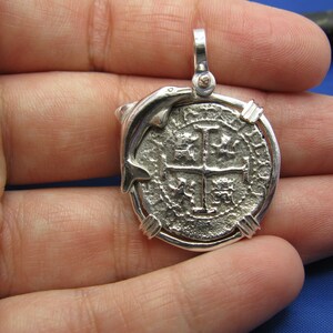 Sterling Silver Custom Nautical Dolphin Bezel With Reproduction "2 ...