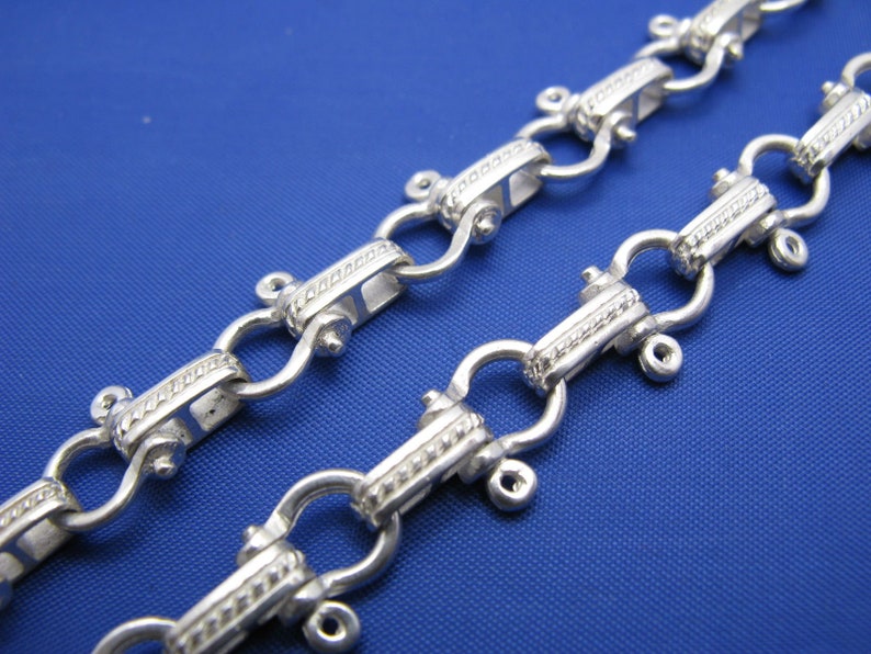 Sterling Silver 8mm Pirate Shackle Anchor Link Chain With - Etsy