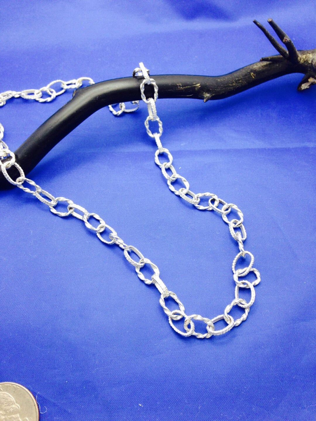 Handmade Sterling Silver 8mm Nautical Money Chain Reproduction 24" With ...