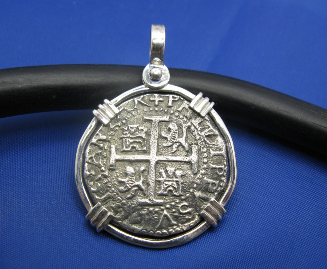 Large Sterling Silver Replica Pirate Coin Piece of Eight | Etsy