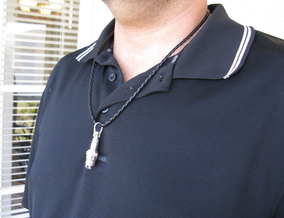 Sterling Silver .925 Mechanic's Spark Plug Pendant Very Large Statement ...