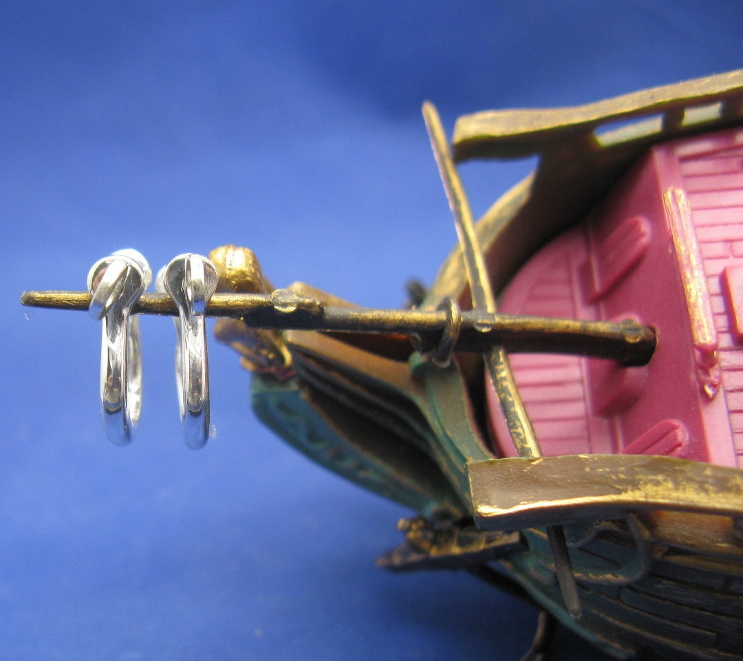 Small Sterling Silver Pirate Shackle Earring Pair Handmade by Crisol ...