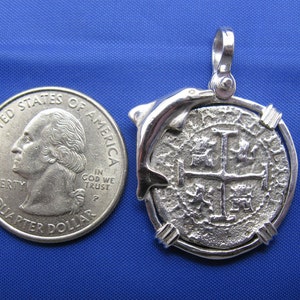 Sterling Silver Custom Nautical Dolphin Bezel With Reproduction "2 ...