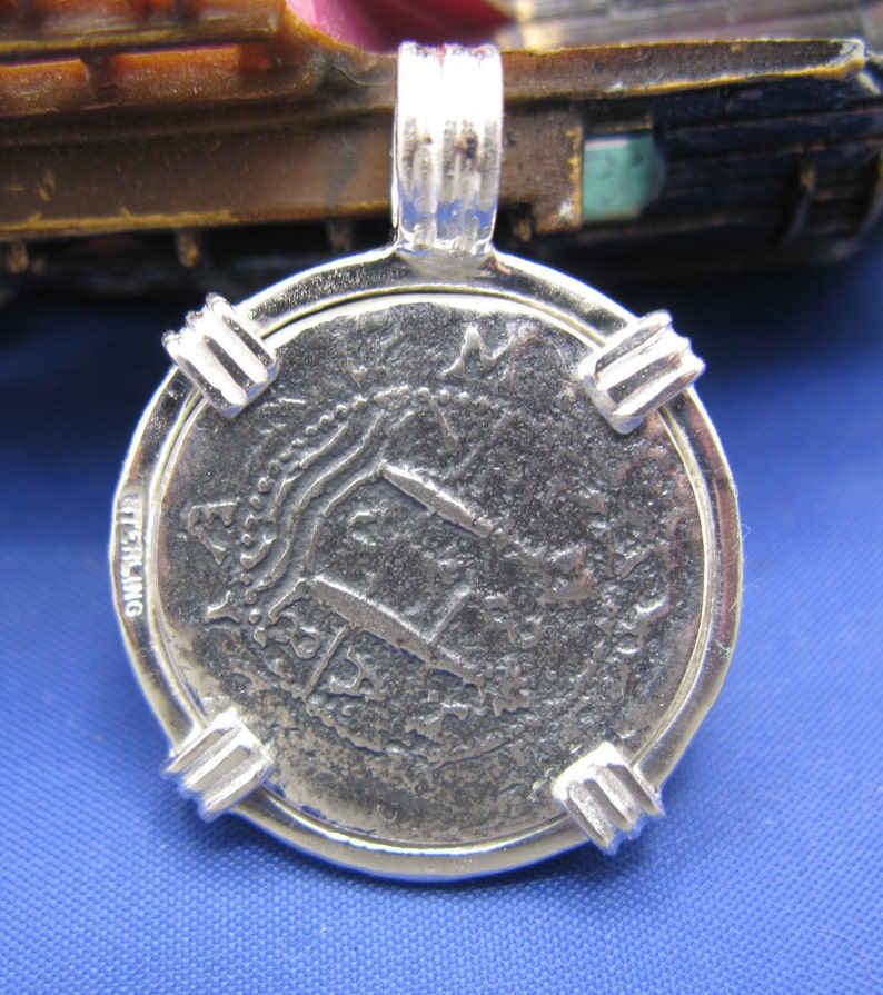 Sterling Silver Replica Pirate Doubloon Atocha Shipwreck Coin Pendant ...