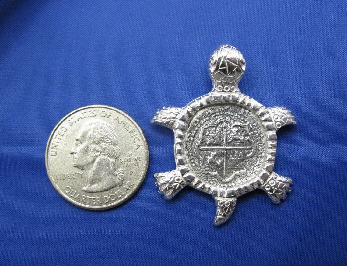 Sterling Silver Original Sea Turtle Pendant with Reproduction | Etsy