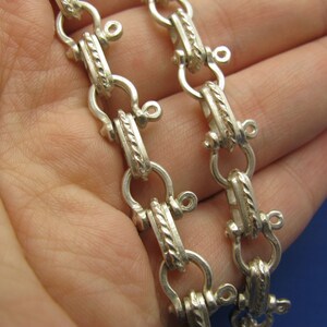 Sterling Silver 8mm Pirate Shackle Anchor Link Chain With Lobster Claw ...