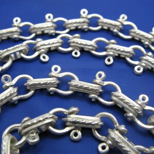 Sterling Silver 8mm Pirate Shackle Anchor Link Chain With Lobster Claw ...