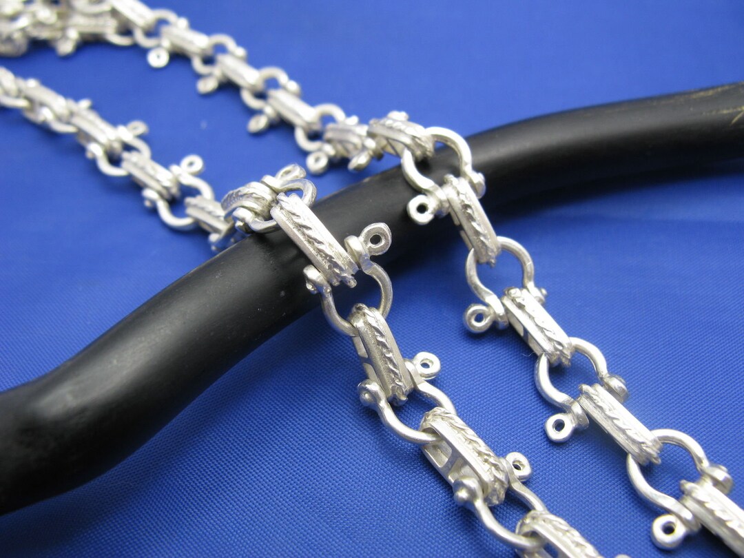 Sterling Silver 8mm Pirate Shackle Anchor Link Chain With Lobster Claw ...