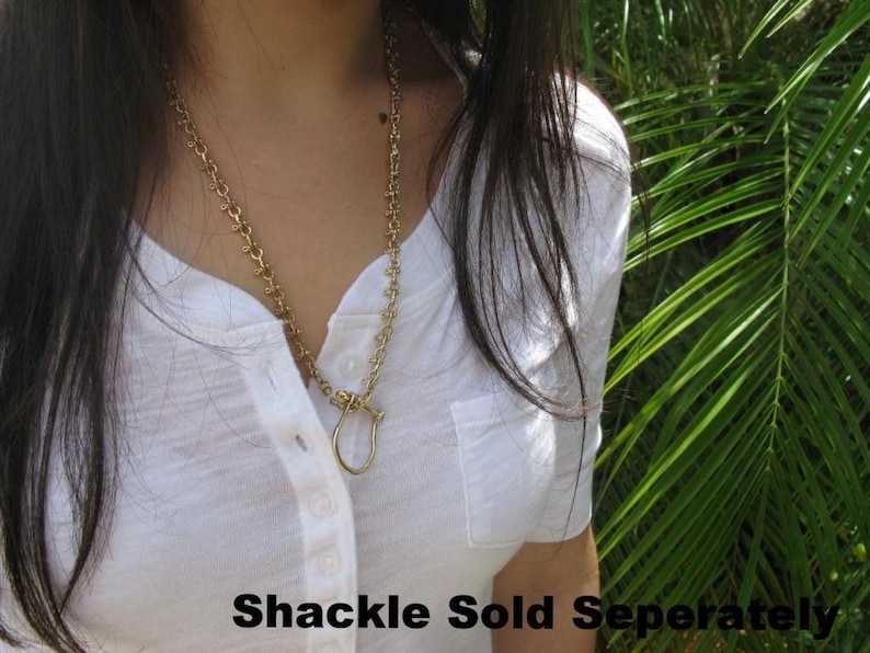 14k Gold 6mm Nautical Shackle Mariner Link Chain 24 - Etsy