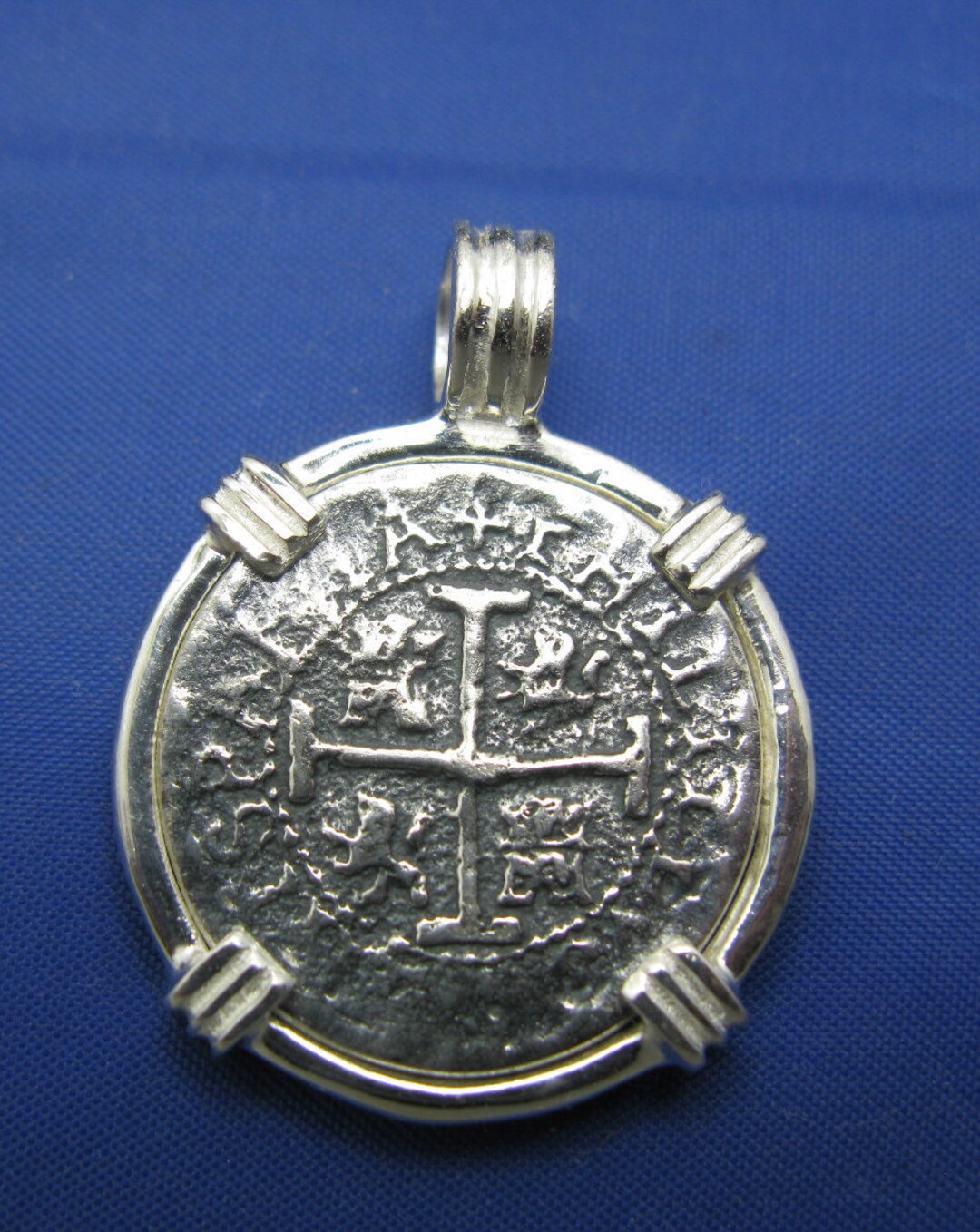 Sterling Silver Replica Pirate Doubloon Atocha Shipwreck Coin Pendant ...