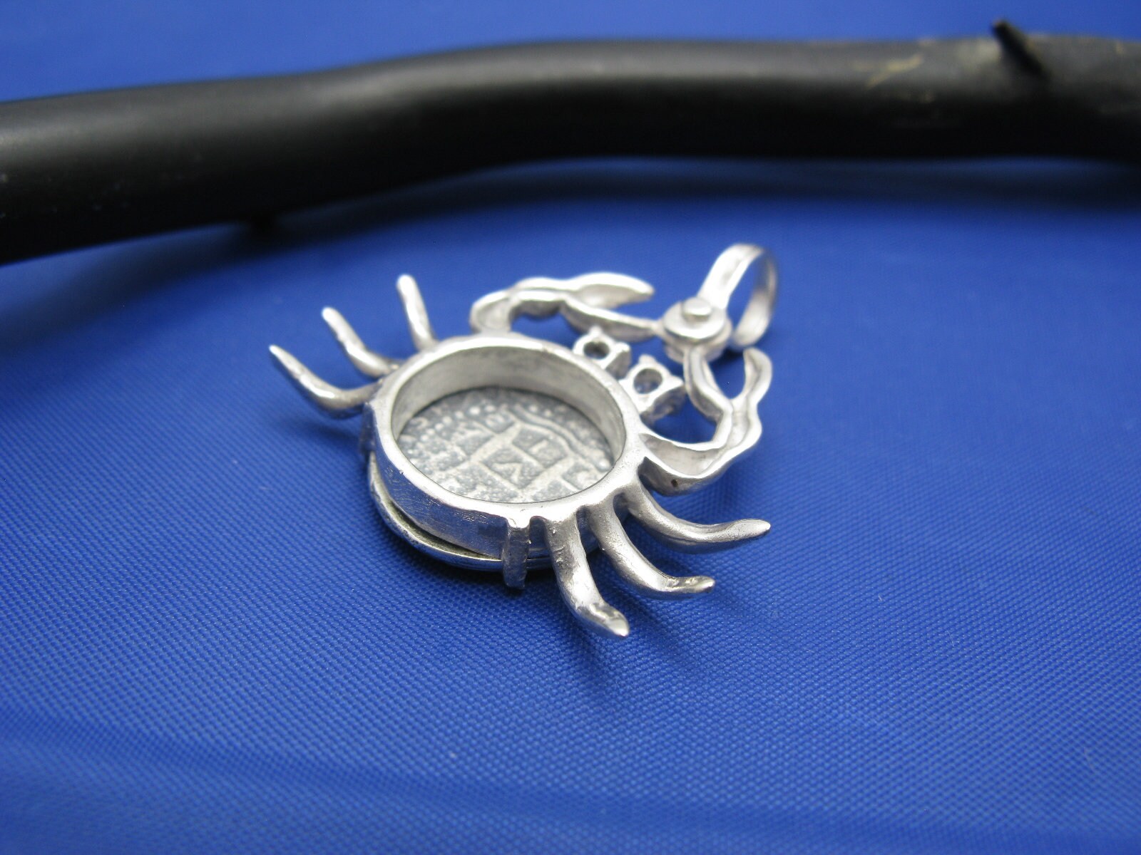 Sterling Silver Pirate Coin Crab Pendant: Gemstone Eyes - Etsy