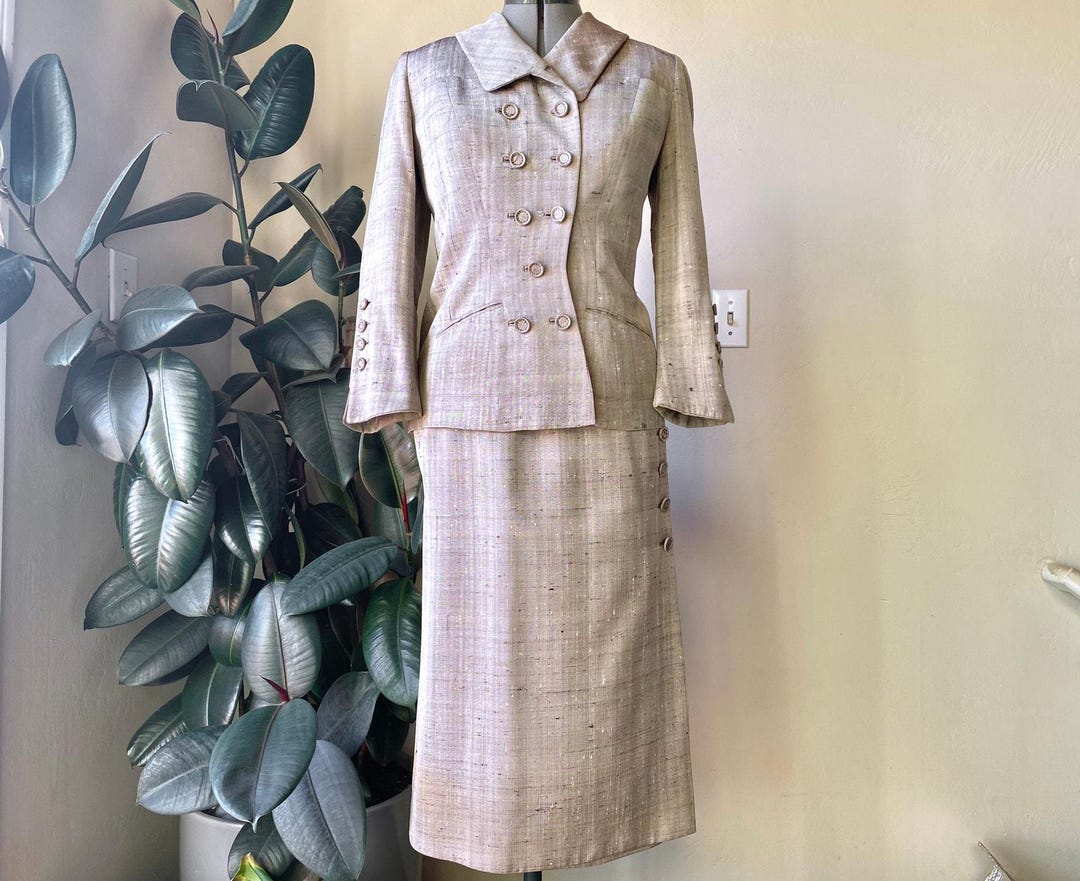 1950s Saks Sophie Original Atomic Fleck Skirt Suit 2pc Gray Beige - Etsy UK