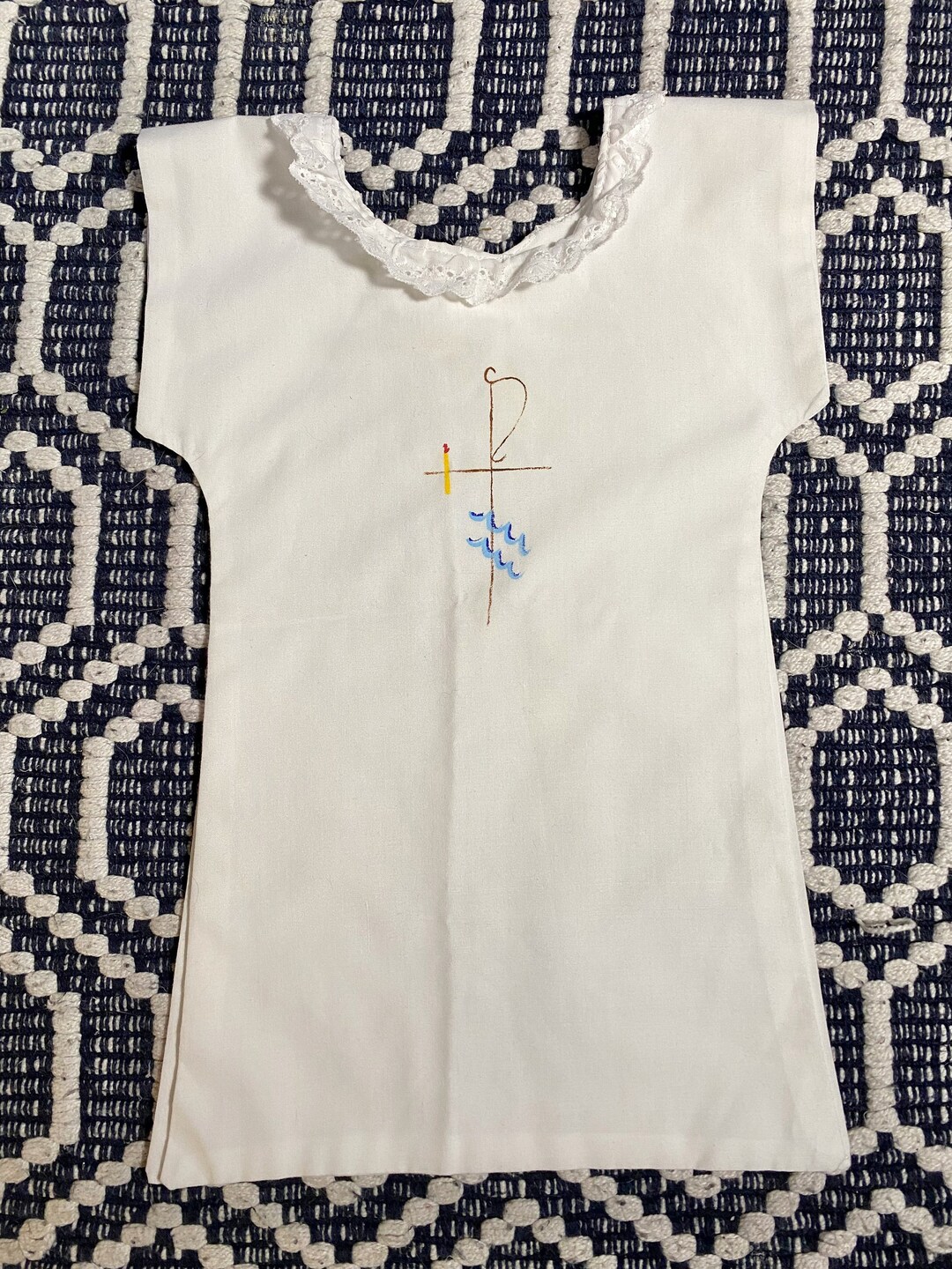 White Christening Smock Hand Painted - Etsy