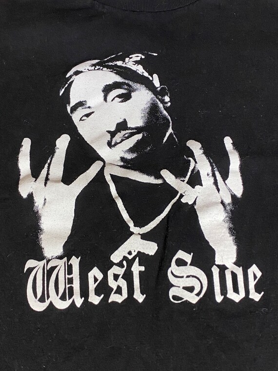 1990s Tupac Shakur West Side Black + White TND Graphi… - Gem
