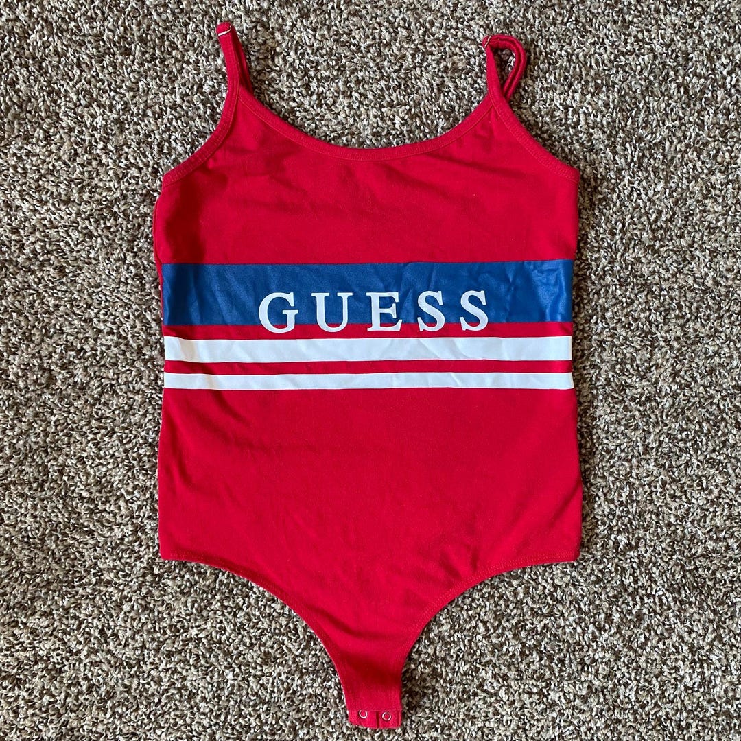 Guess Red White Blue Bodysuit Cami Thong S - Etsy