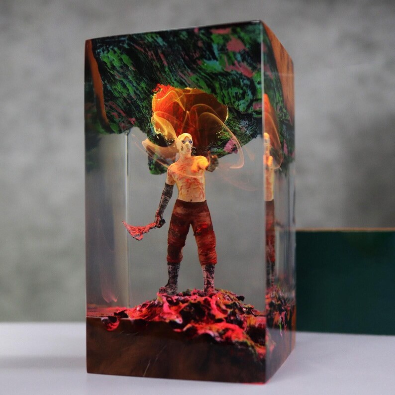Psycho Borderlands 4 Resin Lamp, Handmade Vault Hunter Decor, Sci-fi ...