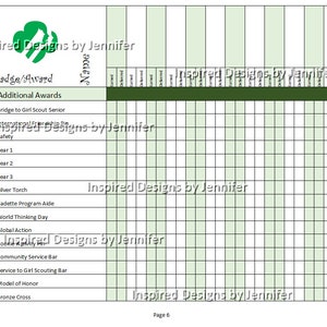 Girl Scout Cadette Badge/award Tracker Instant Download - Updated With ...