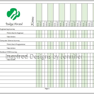 Girl Scout Daisy Badge/award Tracker Instant Download Printable ...