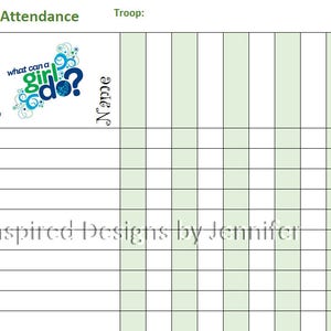 Girl Scout Activity and Meeting Attendance Tracker Instant Download - Etsy