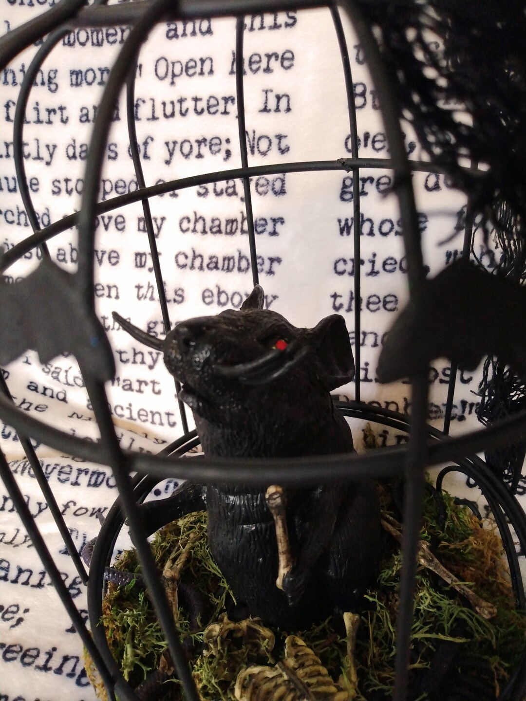 Rat in a Cage. Halloween Rat. Halloween Decor. Gothic. Spooky Rat ...