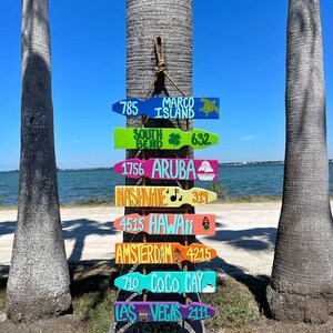 Personalized Directional Arrow Sign: Coastal Decor Mileage Marker - Etsy