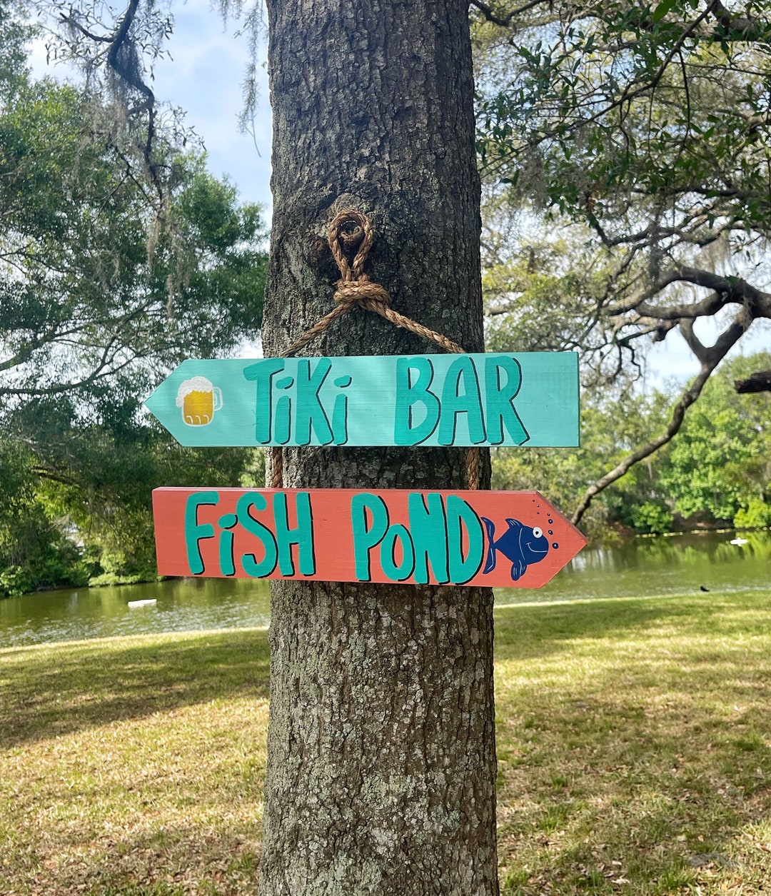 Custom Tiki Bar Directional Sign: Hand-painted Beach Decor - Etsy