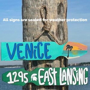 Set of 5 Miles Signs, Mile Marker, Custom Yard Directional Sign ...