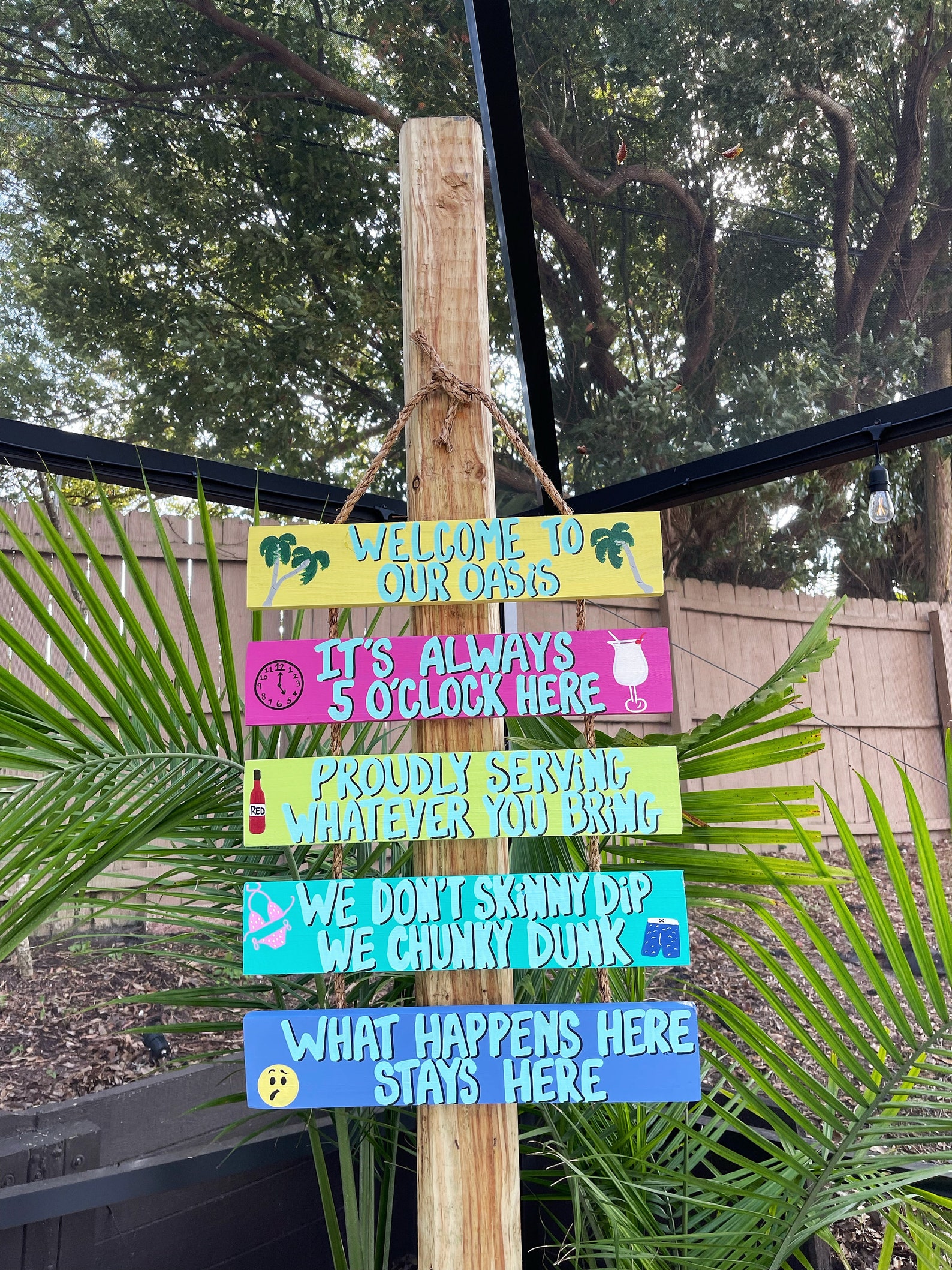 Pool Rules Sign: Welcome to Our Oasis - Hand-painted Wood - Etsy