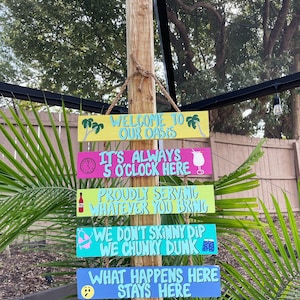 Pool Rules Sign, Welcome to Our Oasis, Pool and Deck Sign, Pool House ...