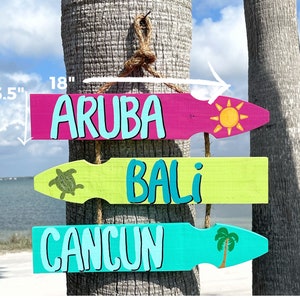 Island Signs, Custom Destination Signs, Tropical Signs, Beach Arrow ...