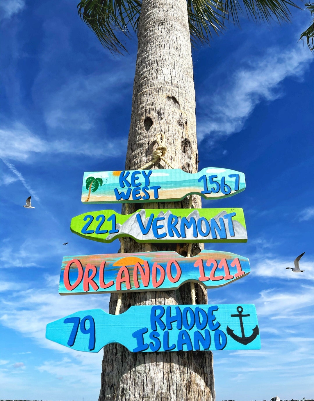 Personalized Beach Directional Sign: Custom Wood Destination Arrow - Etsy