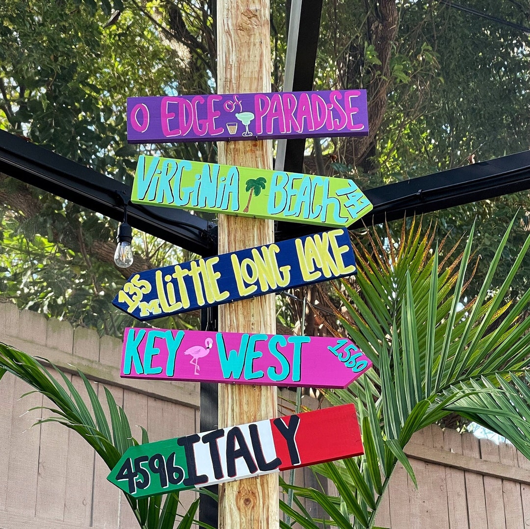 Direction Signs Custom, Miles to Sign, Custom Pool Sign Directions ...