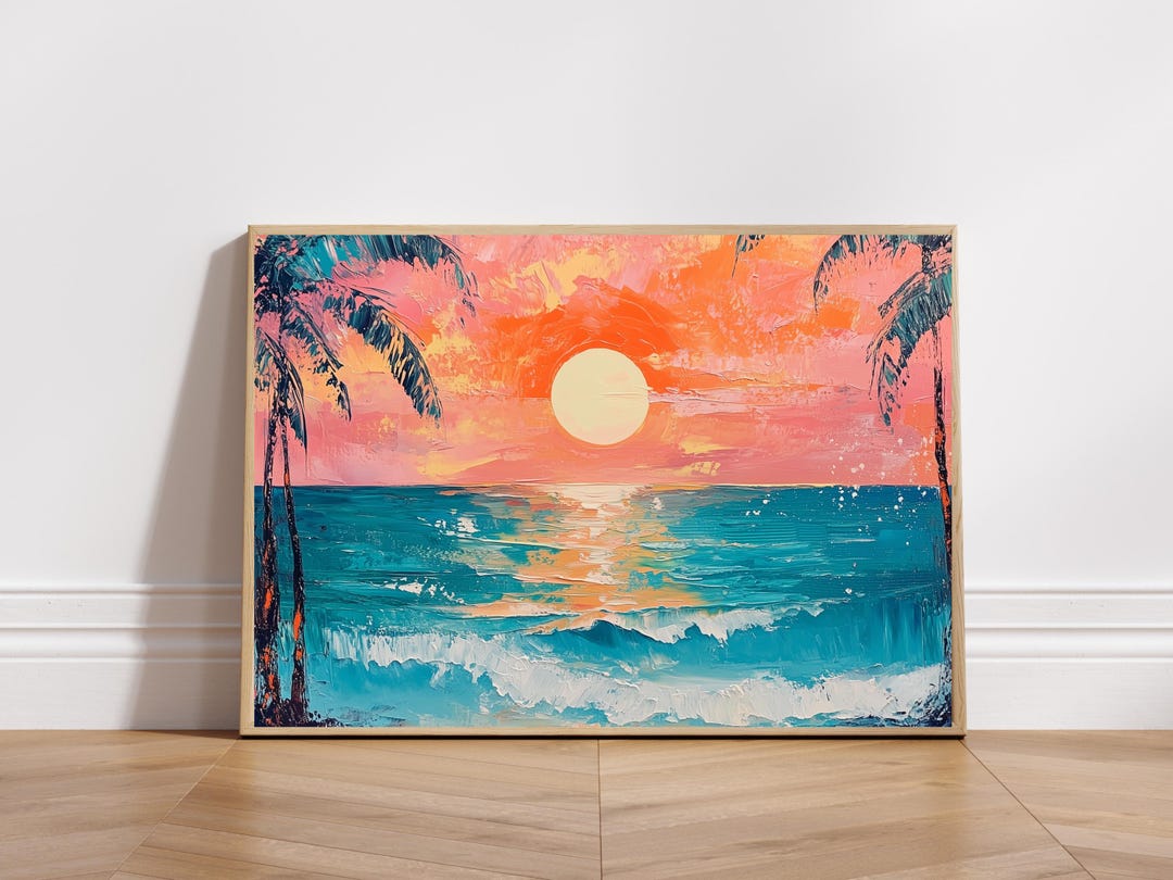 Abstract Palm Tree Art Print, Palm Tree Posters, Colorful Palm Tree ...