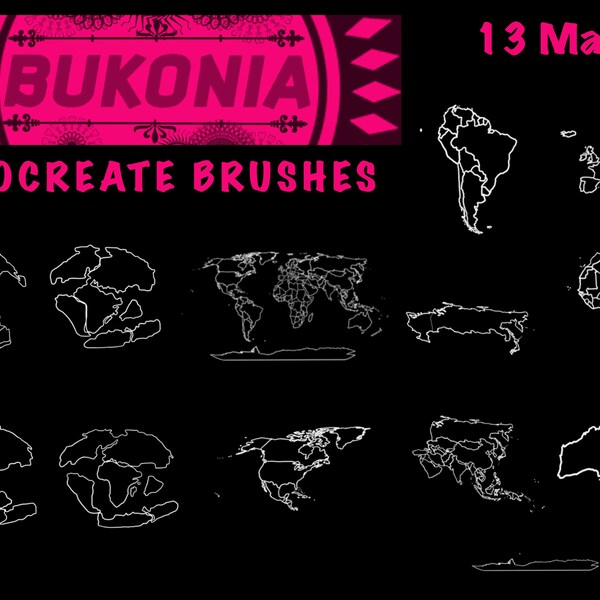 Procreate World Map Brushes - Etsy
